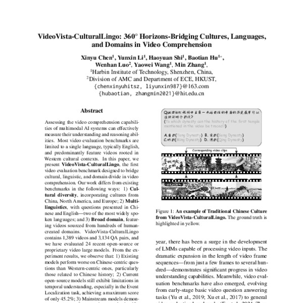 VideoVista-CulturalLingo: 360° Horizons-Bridging Cultures, Languages, and Domains in Video ...