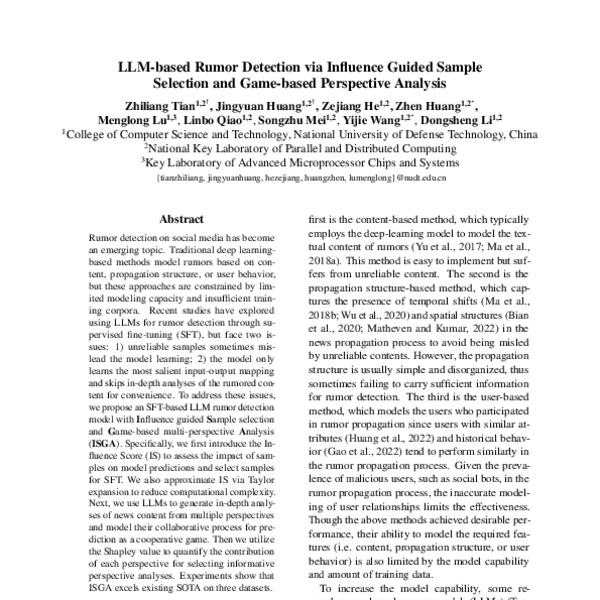 LLM-based Rumor Detection via Influence Guided Sample Selection and ...