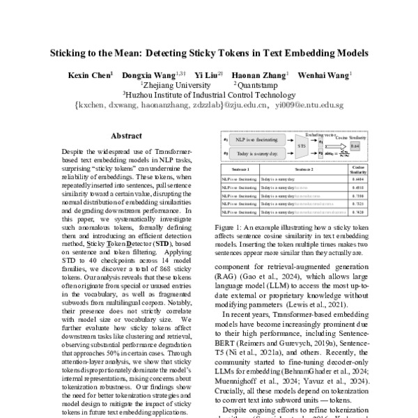 Sticking to the Mean: Detecting Sticky Tokens in Text Embedding Models ...