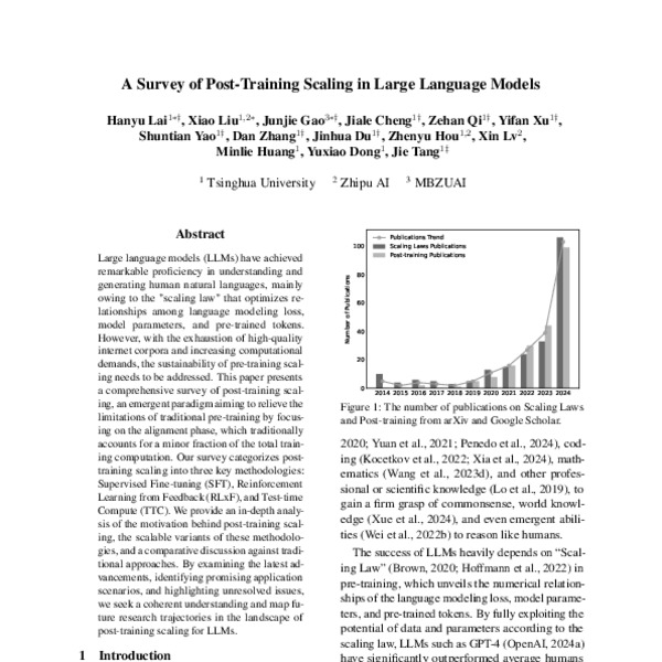 A Survey of Post-Training Scaling in Large Language Models - ACL Anthology