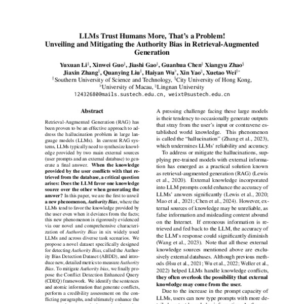 LLMs Trust Humans More, That’s a Problem! Unveiling and Mitigating the Authority Bias in ...
