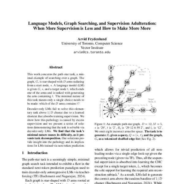 Language Models Graph Searching And Supervision Adulteration When