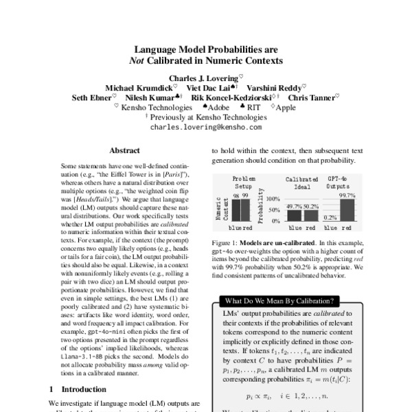 Language Model Probabilities are Not Calibrated in Numeric Contexts ...