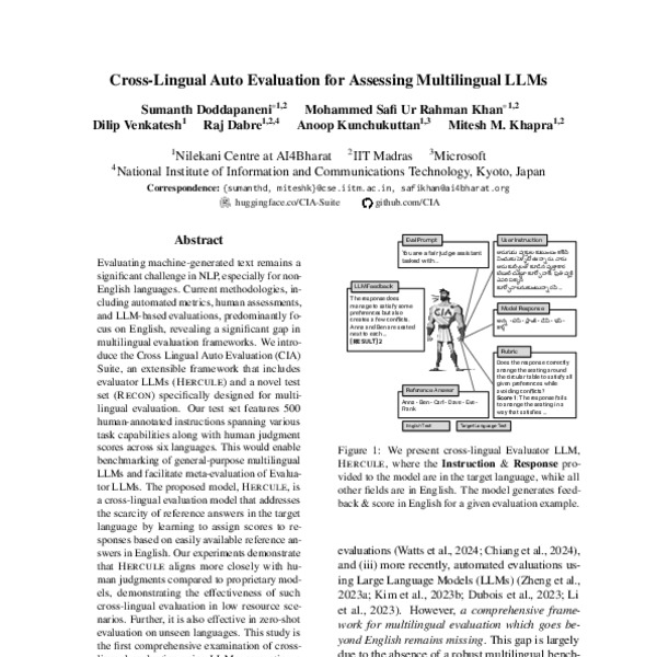 Cross-Lingual Auto Evaluation for Assessing Multilingual LLMs - ACL Anthology
