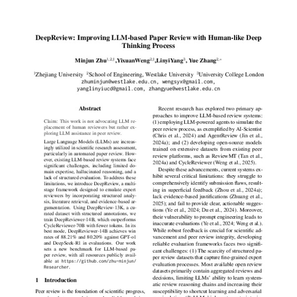 DeepReview: Improving LLM-based Paper Review with Human-like Deep ...