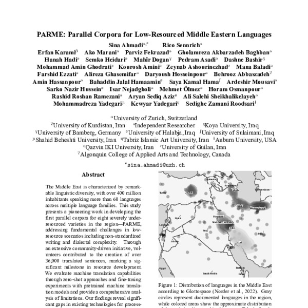 PARME: Parallel Corpora for Low-Resourced Middle Eastern Languages - ACL Anthology