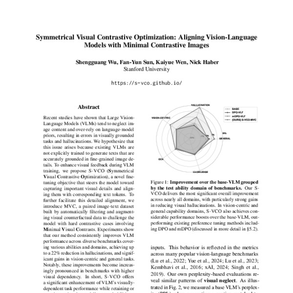 Symmetrical Visual Contrastive Optimization: Aligning Vision-Language Models with Minimal ...