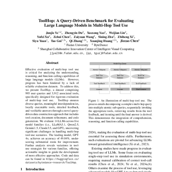 ToolHop: A Query-Driven Benchmark for Evaluating Large Language Models in Multi-Hop Tool Use ...
