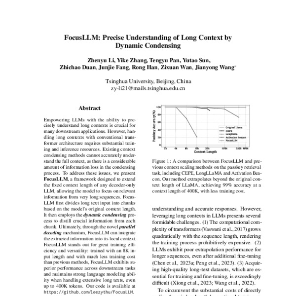 Focusllm Precise Understanding Of Long Context By Dynamic Condensing Acl Anthology