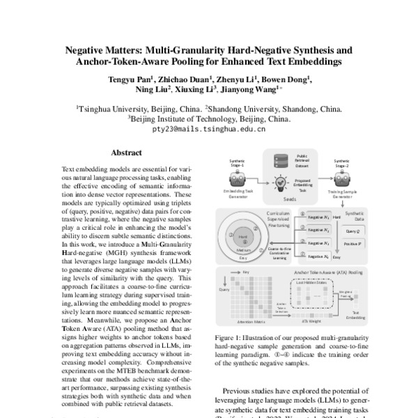 Negative Matters: Multi-Granularity Hard-Negative Synthesis and Anchor-Token-Aware Pooling for ...