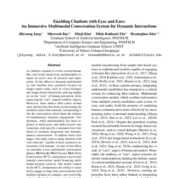 Enabling Chatbots with Eyes and Ears: An Immersive Multimodal Conversation System for Dynamic ...