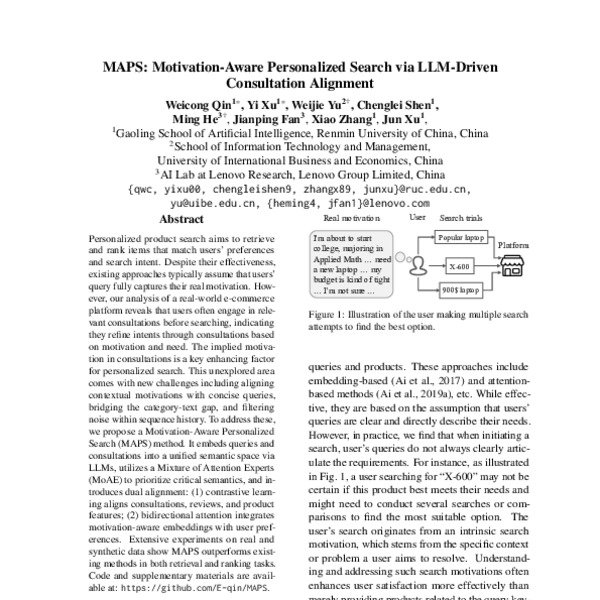 MAPS: Motivation-Aware Personalized Search via LLM-Driven Consultation ...
