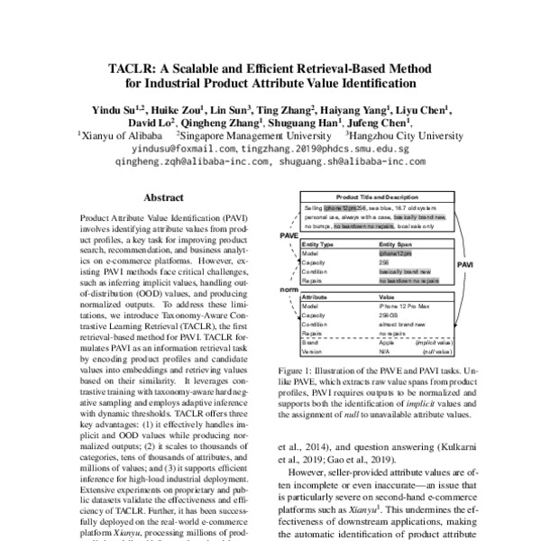 TACLR: A Scalable and Efficient Retrieval-based Method for Industrial Product Attribute Value ...