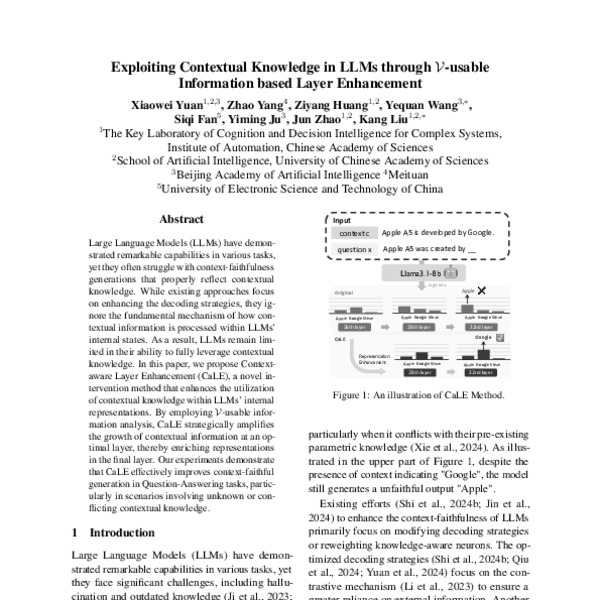 Exploiting Contextual Knowledge in LLMs through 𝒱-usable Information based Layer Enhancement ...