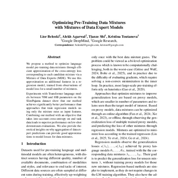 Optimizing Pre-Training Data Mixtures with Mixtures of Data Expert Models - ACL Anthology