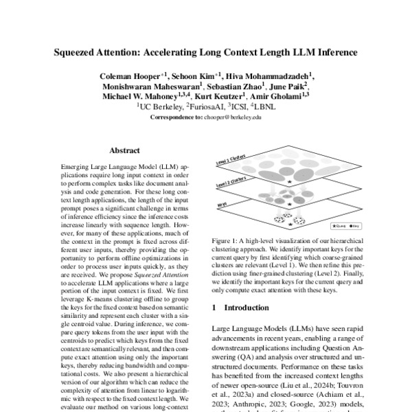 Squeezed Attention: Accelerating Long Context Length LLM Inference - ACL Anthology