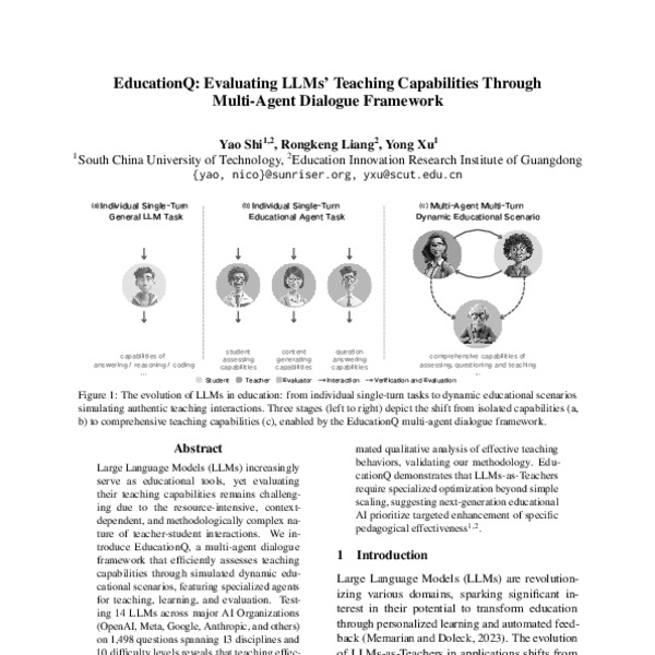 EducationQ: Evaluating LLMs’ Teaching Capabilities Through Multi-Agent Dialogue Framework - ACL ...