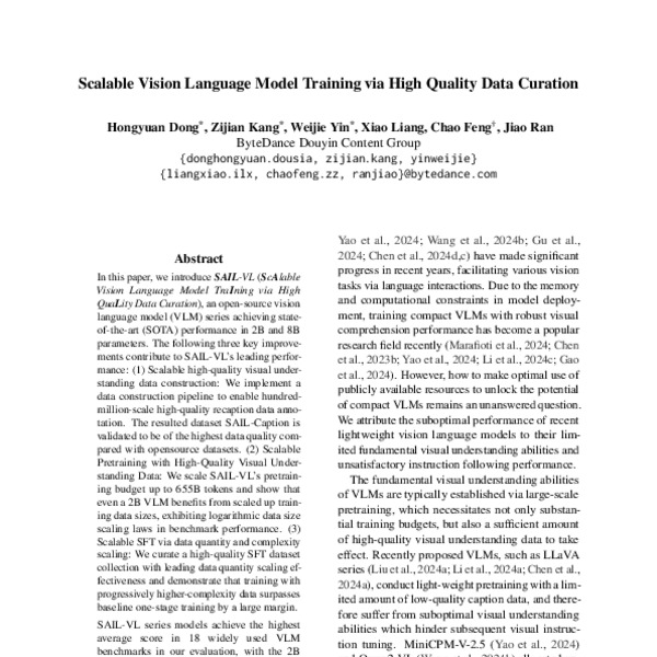 Scalable Vision Language Model Training via High Quality Data Curation ...