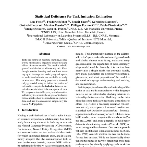 Statistical Deficiency for Task Inclusion Estimation - ACL Anthology