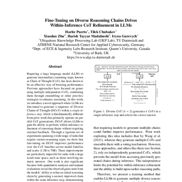 Fine Tuning On Diverse Reasoning Chains Drives Within Inference Cot Refinement In Llms Acl