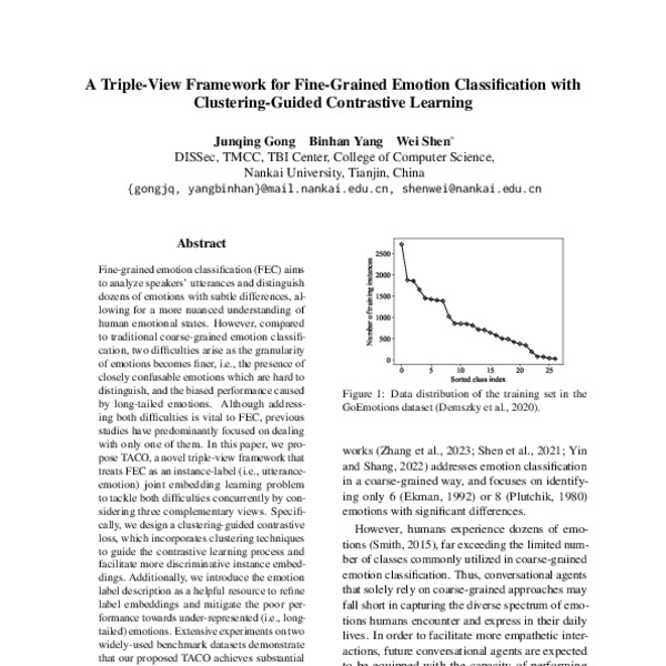 A Triple-View Framework for Fine-Grained Emotion Classification with Clustering-Guided ...