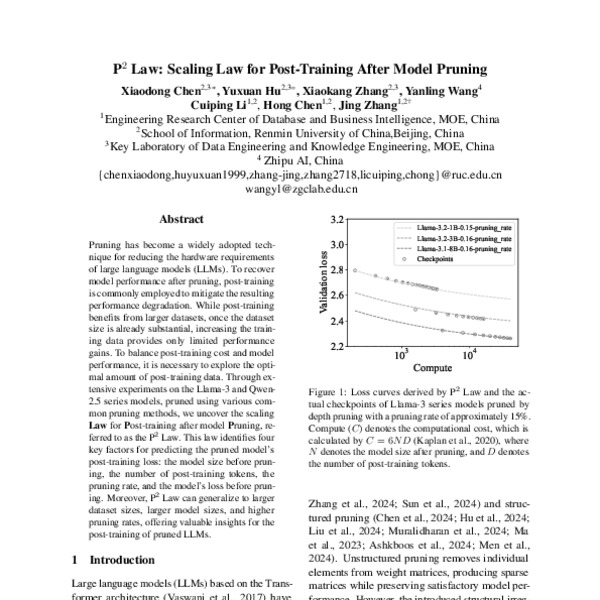 P2 Law: Scaling Law for Post-Training After Model Pruning - ACL Anthology