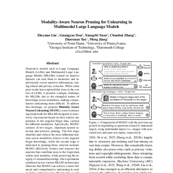 Modality-Aware Neuron Pruning for Unlearning in Multimodal Large Language Models - ACL Anthology