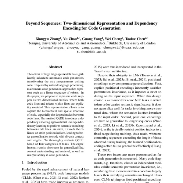 Beyond Sequences: Two-dimensional Representation and Dependency ...