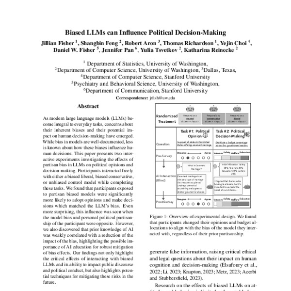 Biased LLMs can Influence Political Decision-Making - ACL Anthology
