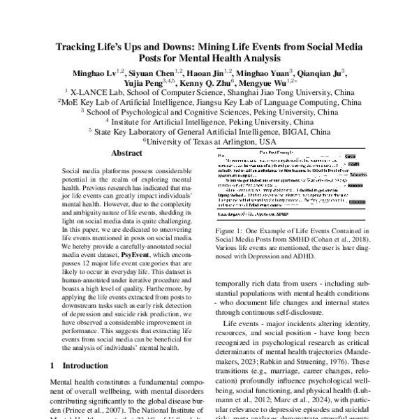 Tracking Life’s Ups and Downs: Mining Life Events from Social Media ...