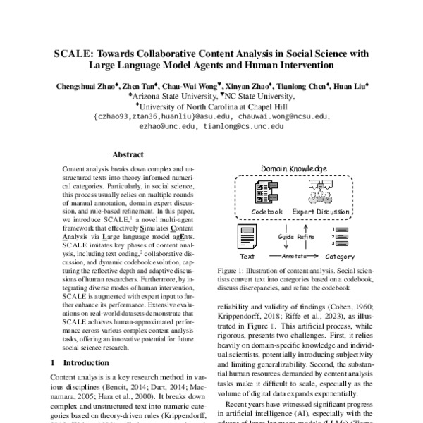 SCALE: Towards Collaborative Content Analysis in Social Science with Large Language Model Agents ...