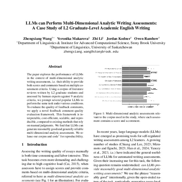LLMs can Perform Multi-Dimensional Analytic Writing Assessments: A Case ...