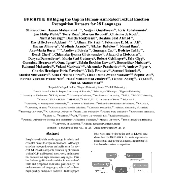 BRIGHTER: BRIdging the Gap in Human-Annotated Textual Emotion ...