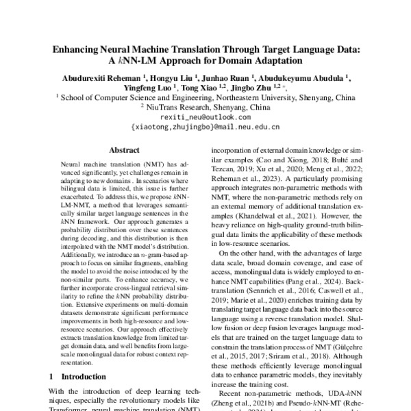 Enhancing Neural Machine Translation Through Target Language Data: A ...