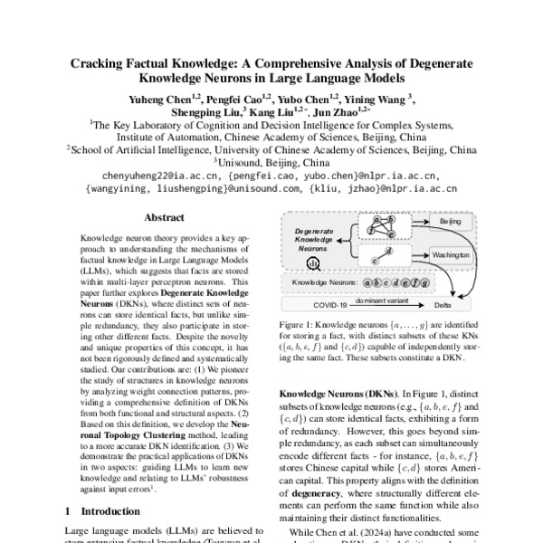 Cracking Factual Knowledge: A Comprehensive Analysis of Degenerate Knowledge Neurons in Large ...