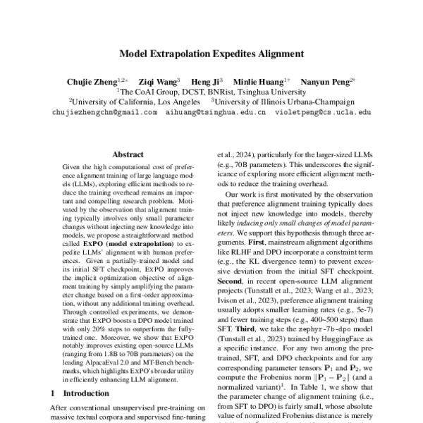 Model Extrapolation Expedites Alignment - ACL Anthology