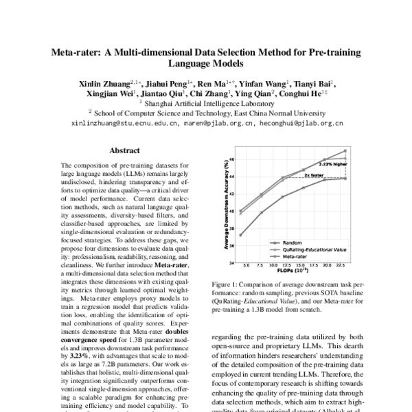 Meta-rater: A Multi-dimensional Data Selection Method for Pre-training Language Models - ACL ...