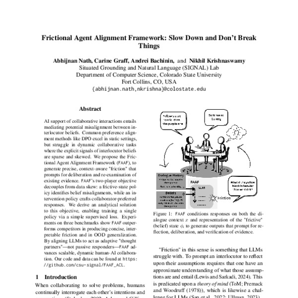 Frictional Agent Alignment Framework Slow Down And Dont Break Things Acl Anthology