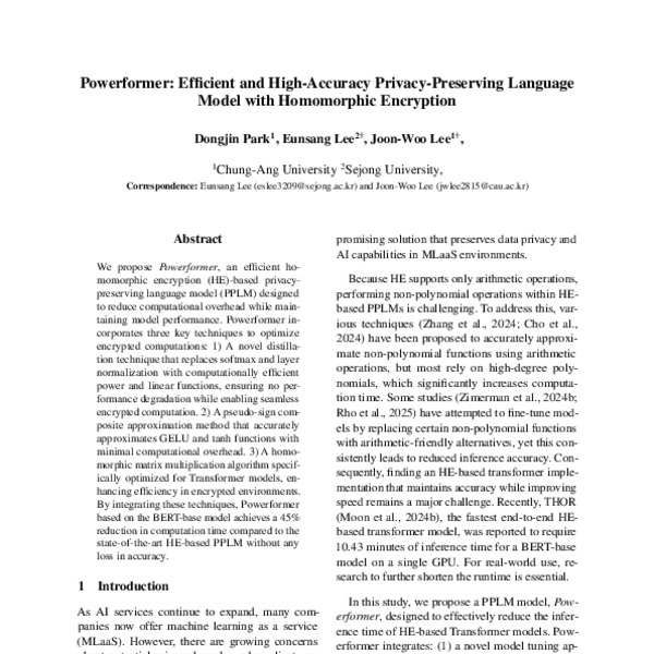 Powerformer: Efficient and High-Accuracy Privacy-Preserving Language ...