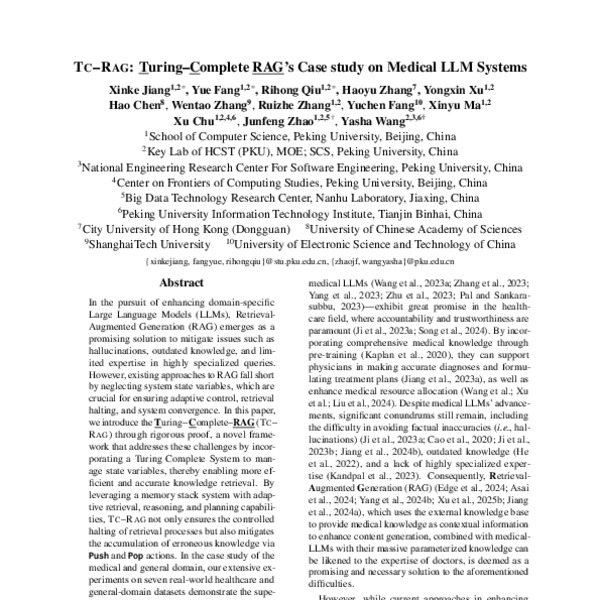 TC–RAG: Turing–Complete RAG’s Case study on Medical LLM Systems - ACL ...