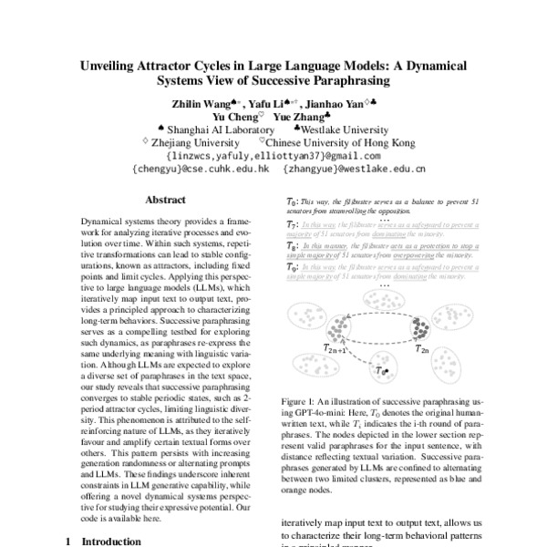 Unveiling Attractor Cycles in Large Language Models: A Dynamical ...