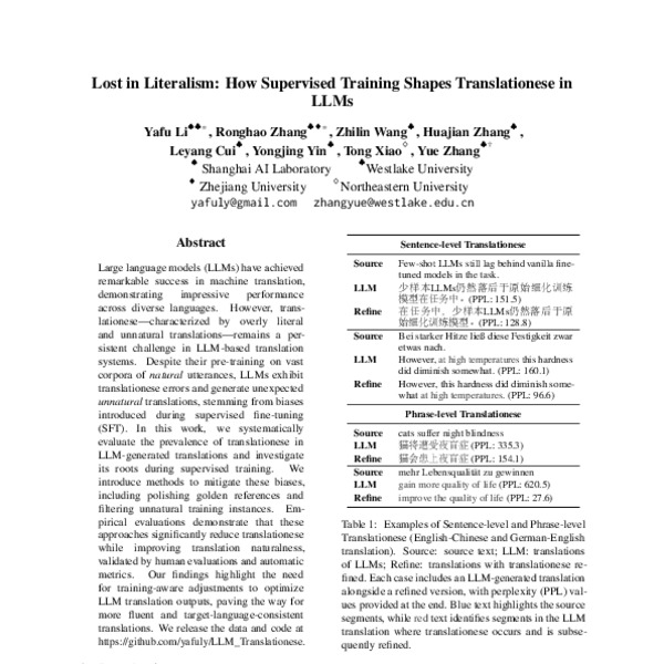 Lost in Literalism: How Supervised Training Shapes Translationese in ...
