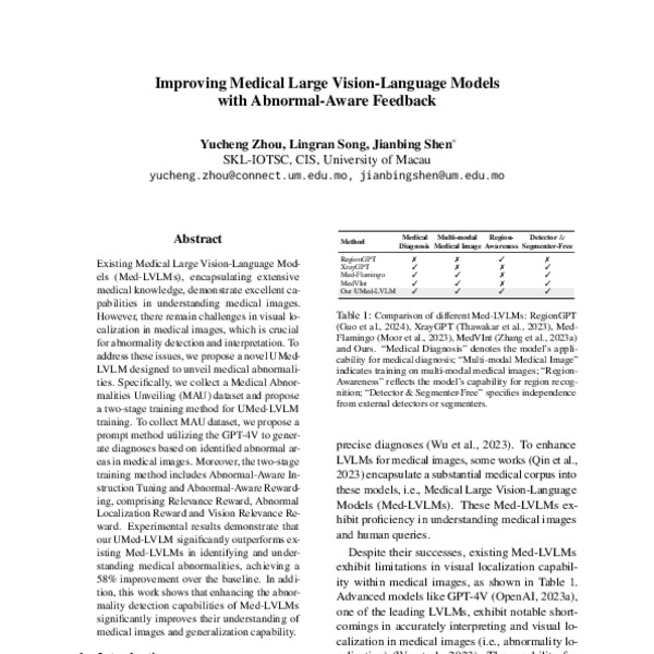 Improving Medical Large Vision-Language Models with Abnormal-Aware Feedback - ACL Anthology