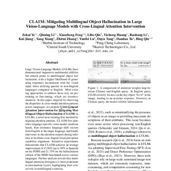 CLAIM: Mitigating Multilingual Object Hallucination in Large Vision-Language Models with Cross ...