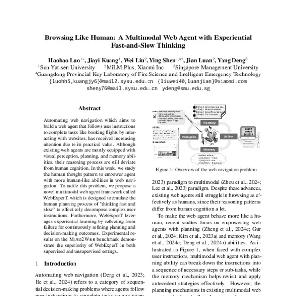 Browsing Like Human: A Multimodal Web Agent with Experiential Fast-and ...
