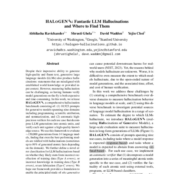 HALoGEN: Fantastic LLM Hallucinations and Where to Find Them - ACL ...