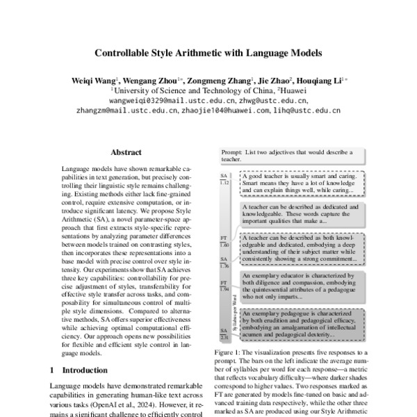 Controllable Style Arithmetic with Language Models - ACL Anthology