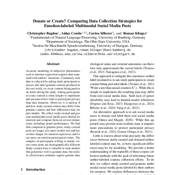 Donate or Create? Comparing Data Collection Strategies for Emotion ...
