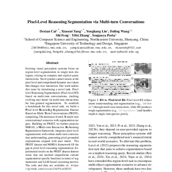 Pixel-Level Reasoning Segmentation via Multi-turn Conversations - ACL Anthology