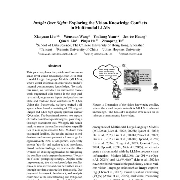 Insight Over Sight: Exploring the Vision-Knowledge Conflicts in Multimodal LLMs - ACL Anthology
